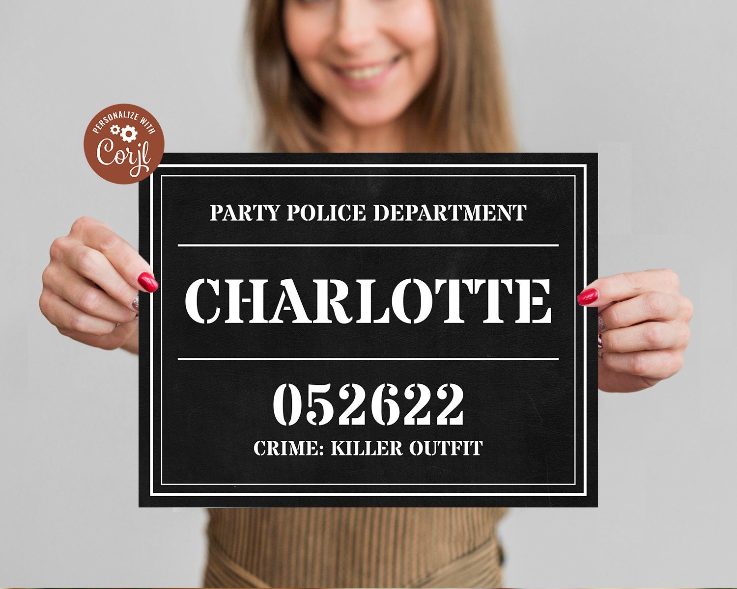 Mugshot Sign Board Editable Mugshot Template Printable 