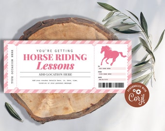 Horseback Riding Lesson Certificate Instant Download - Etsy