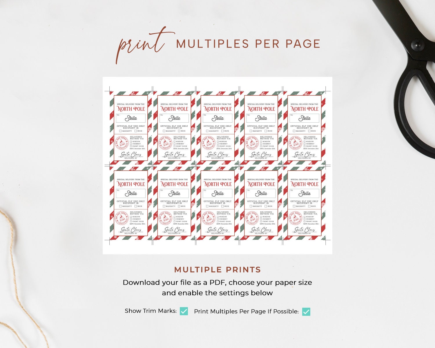 North Pole Special Delivery Tags EDITABLE Personalized - Etsy