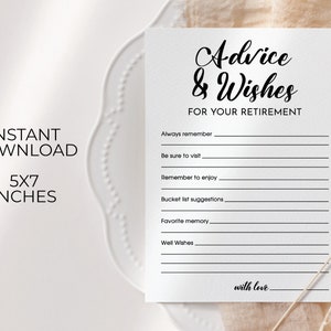 Retirement Advice and Wishes Cards, Retirement Party Game Printable ...