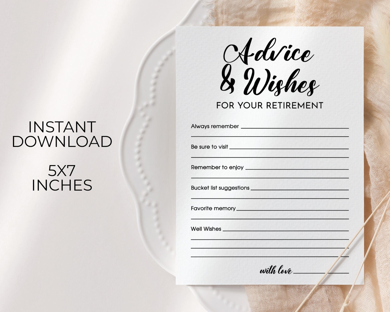 Retirement Advice and Wishes Cards, Retirement Party Game Printable ...