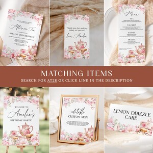 Floral Tea Party Welcome Sign EDITABLE, Blush Pink High Tea Welcome ...