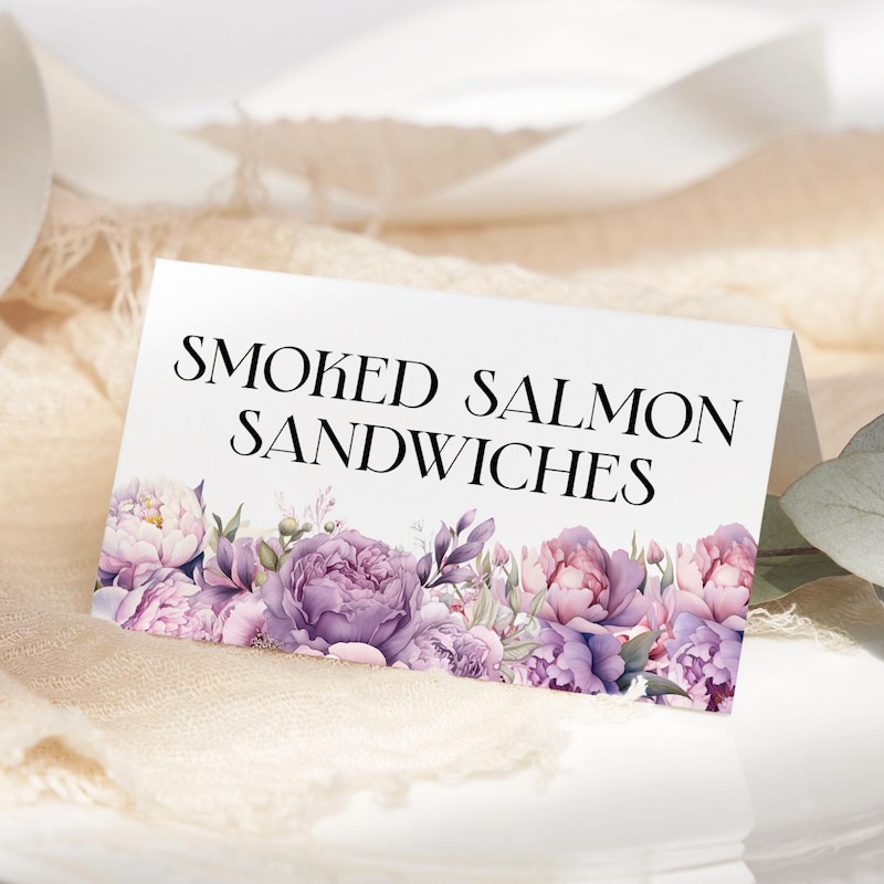 Floral Food Labels Purple - Etsy