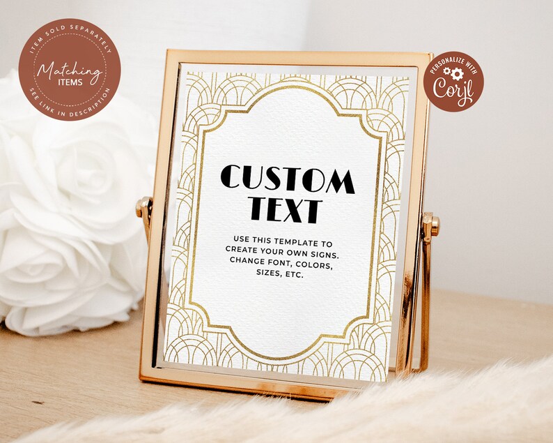 Gatsby Welcome Sign EDITABLE Roaring 20s Birthday Sign - Etsy
