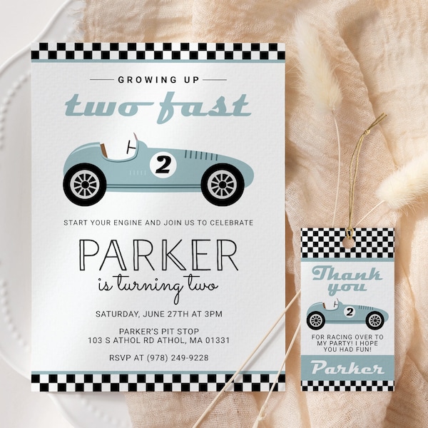 Two Fast Birthday Invitation - Etsy