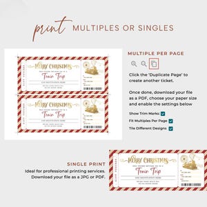 Christmas Train Ticket EDITABLE, Printable Santa Train Ticket, Surprise ...