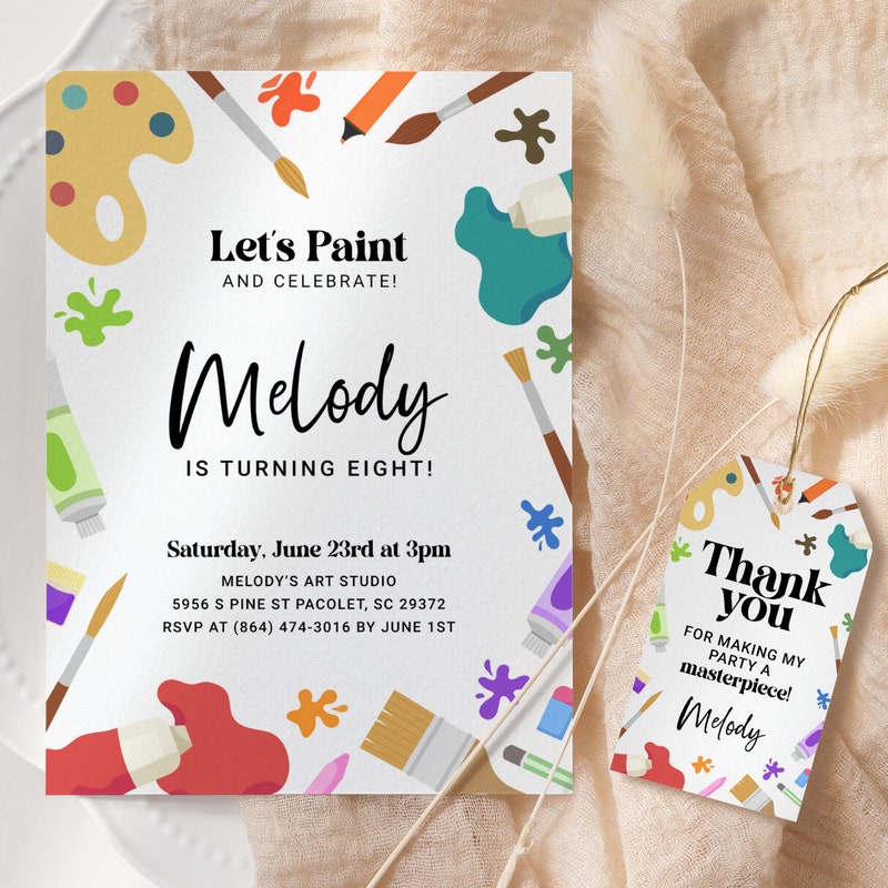 Art Party Invitation - Etsy
