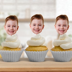 Face Cupcake Toppers, Photo Cupcake Toppers, Personalized Picture ...