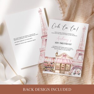 Paris Birthday Invitation EDITABLE, Coquette Paris Cafe Birthday ...