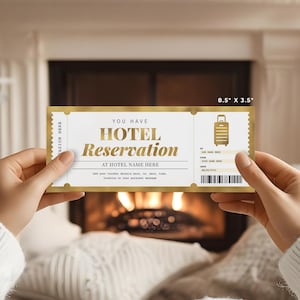Hotel Reservation Certificate EDITABLE, Hotel Stay Gift Voucher ...