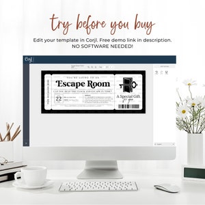 Escape Room Ticket EDITABLE, Escape Room Voucher Printable, Game Room ...