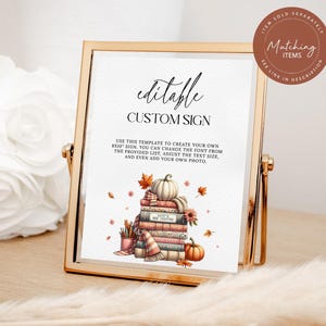 Fall Storybook Birthday Invitation EDITABLE, Autumn Book Themed ...