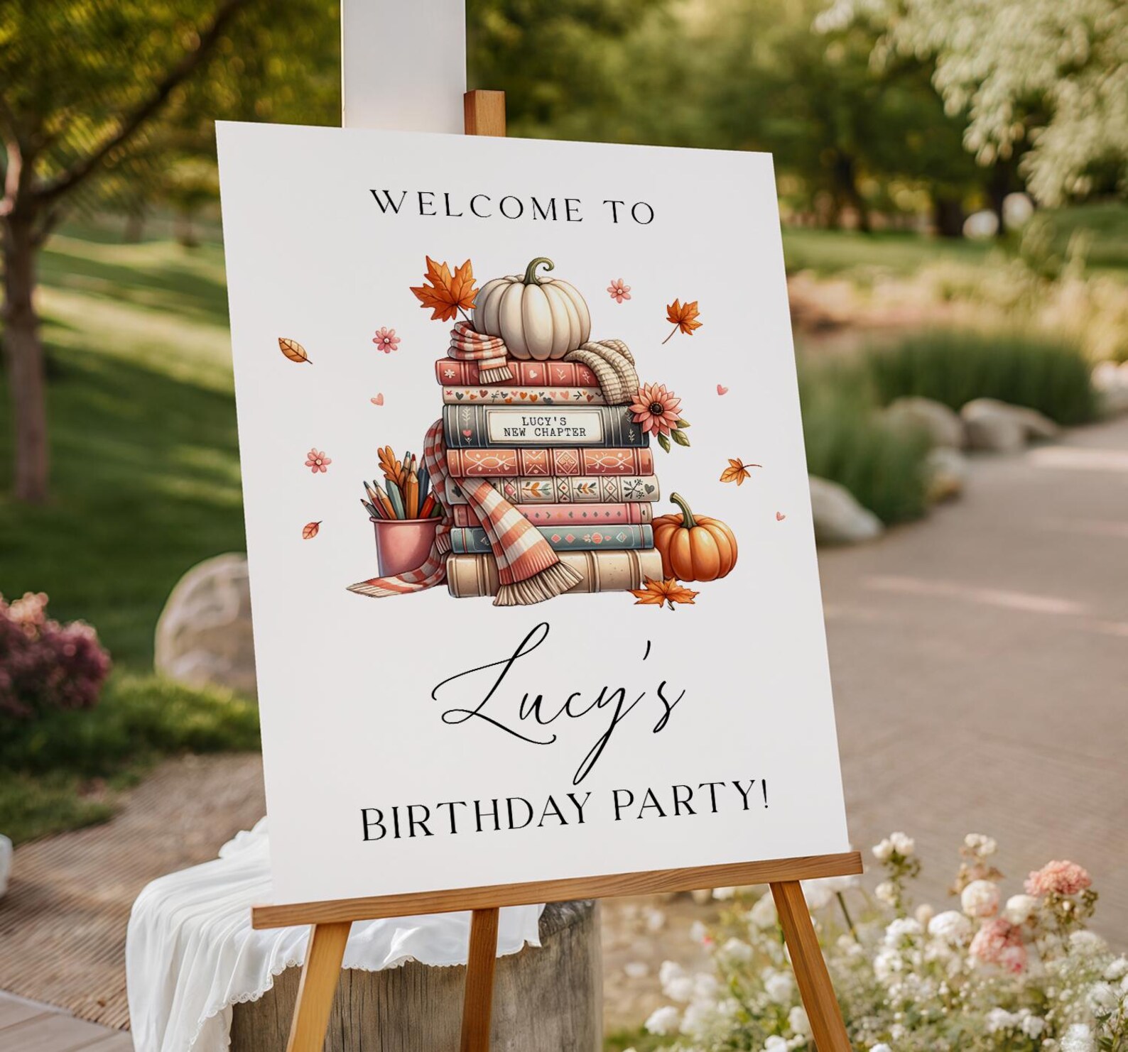 Fall Storybook Party Welcome Sign EDITABLE, Autumn Book Themed Birthday ...