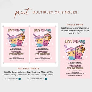 Boba Tea Birthday Invitation EDITABLE, Bubble Tea Birthday Party ...