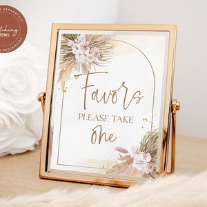 Custom Boho Pampas Sign EDITABLE, Pampas Grass Party Sign Printable ...