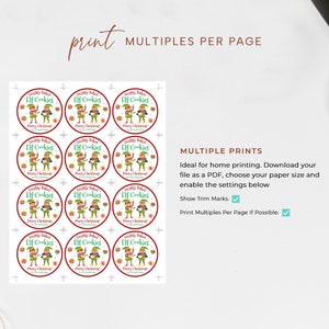 Elf Cookies Label EDITABLE North Pole Cookie Stickers - Etsy