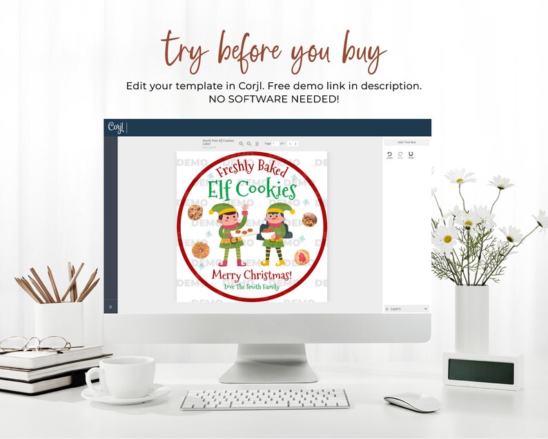 Elf Cookies Label EDITABLE North Pole Cookie Stickers - Etsy