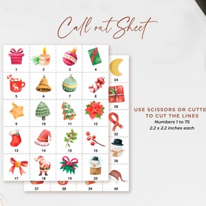 50 Christmas Bingo Cards, Printable Fun Family Christmas Game, Holiday ...