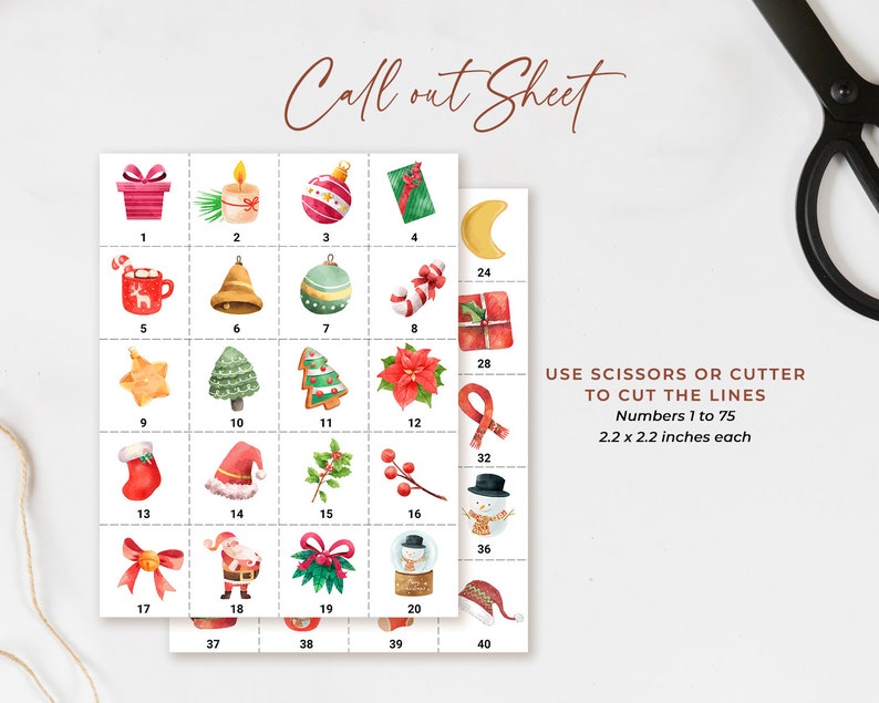 50 Christmas Bingo Cards Printable Fun Christmas Party Game - Etsy