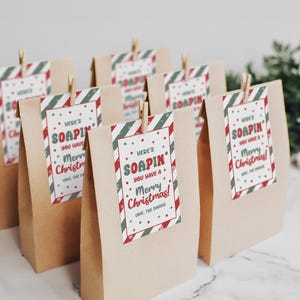 Christmas Soap Gift Tag EDITABLE, Soapin You Have a Merry Christmas Tag ...