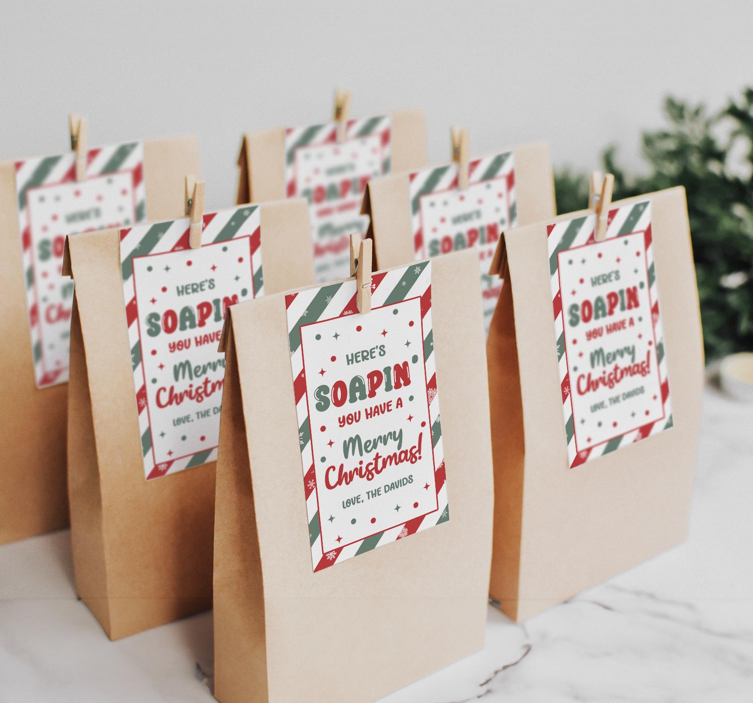 Christmas Soap Gift Tag EDITABLE, Soapin You Have a Merry Christmas Tag ...
