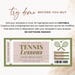 Tennis Lesson Certificate EDITABLE, Tennis Lesson Voucher Printable ...