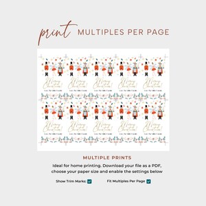 Nutcracker Christmas Gift Tag EDITABLE, Nutcracker Thank You Favor Tag ...