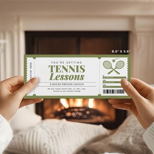Tennis Lesson Certificate EDITABLE, Tennis Lesson Voucher Printable ...