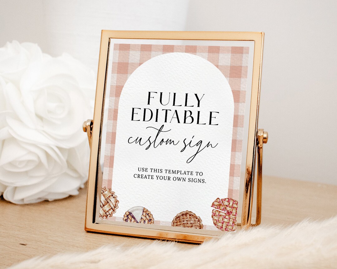 Custom Cutie Pie Party Sign EDITABLE, Sweetie Pie Birthday Sign ...