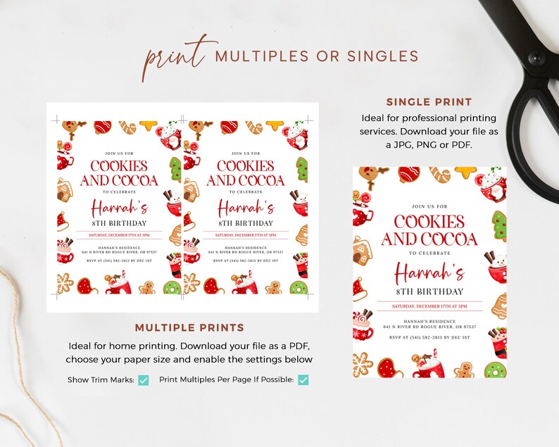 Cookies and Cocoa Birthday Invitation EDITABLE Hot Cocoa - Etsy