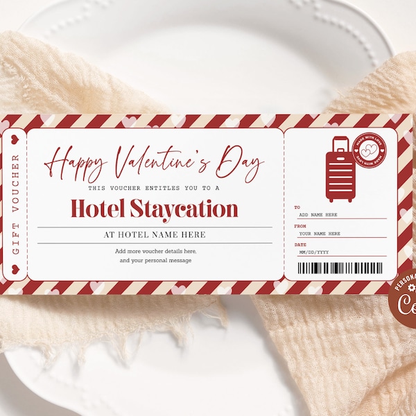 Hotel Reservation Gift Certificate Template - Etsy