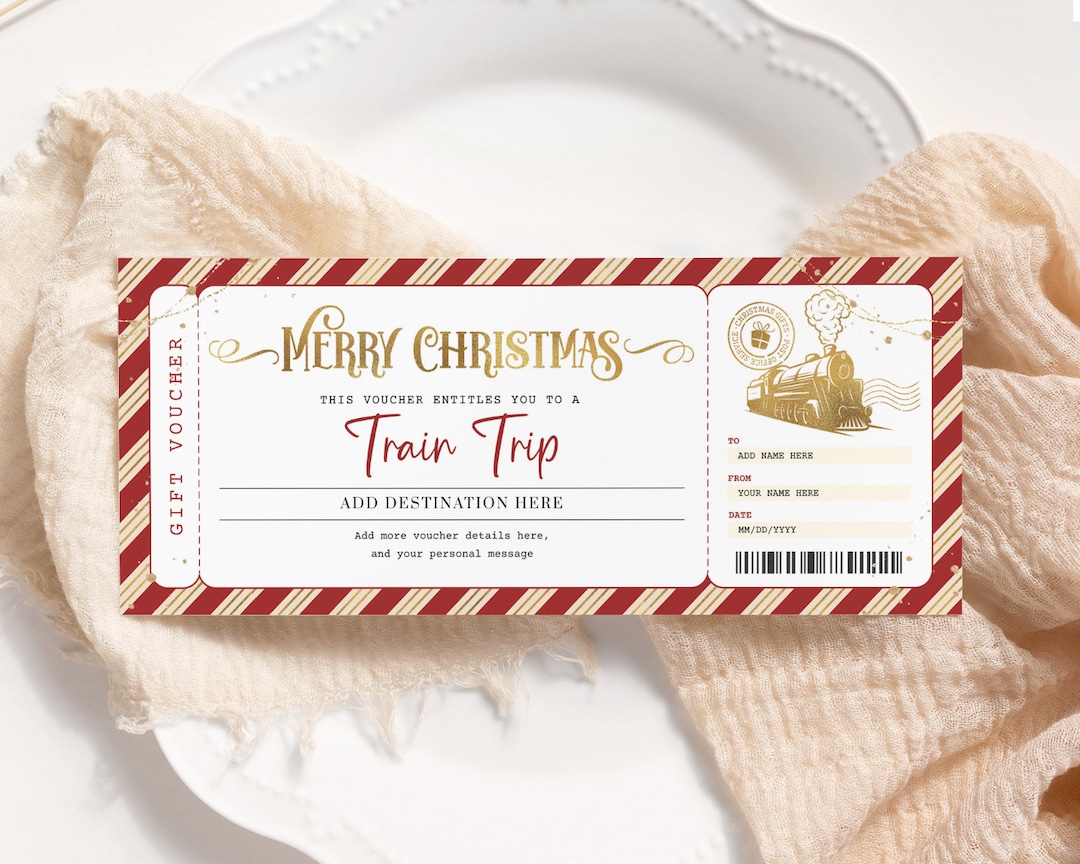 Train Christmas Ticket EDITABLE, Printable Santa Train Ticket, Surprise ...