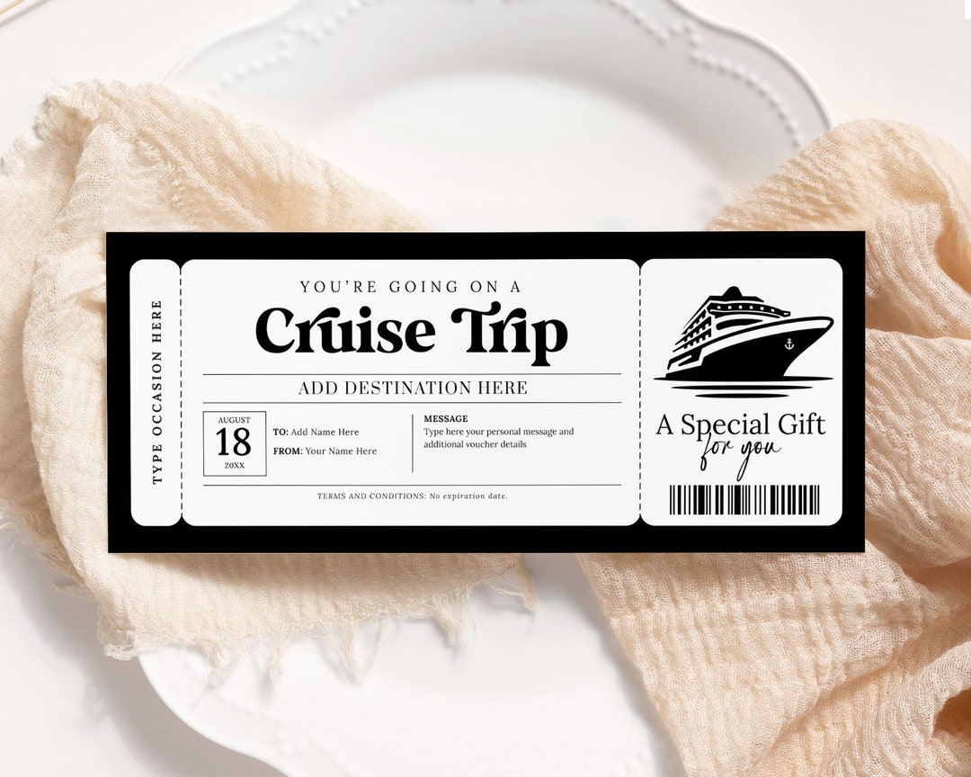 Cruise Boarding Pass EDITABLE Surprise Cruise Ticket - Etsy