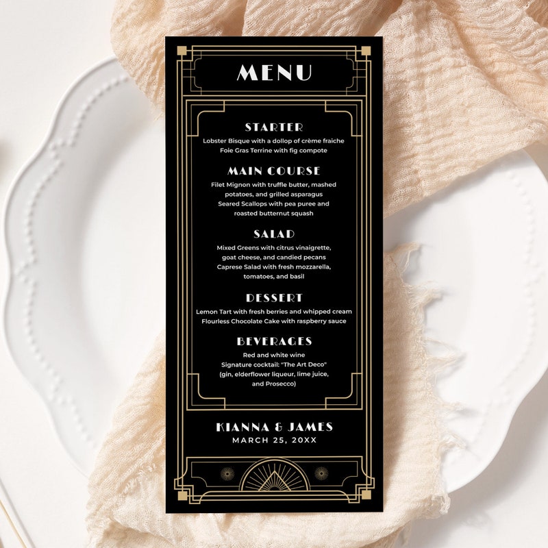 Speakeasy Menu Template - Etsy