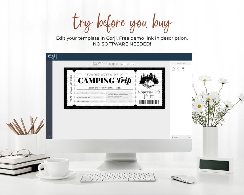 Camping Trip Voucher EDITABLE Surprise Camping Trip Coupon - Etsy