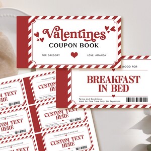 Valentines Coupon Book EDITABLE, Printable Couple Coupon Book Template ...