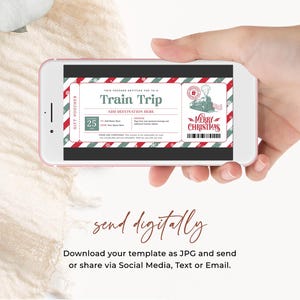 Train Christmas Ticket EDITABLE, Printable Santa Train Ticket Template ...