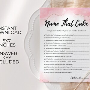 Name That Cake Game, Printable Birthday Girl Party Activity, Sweet 16 ...