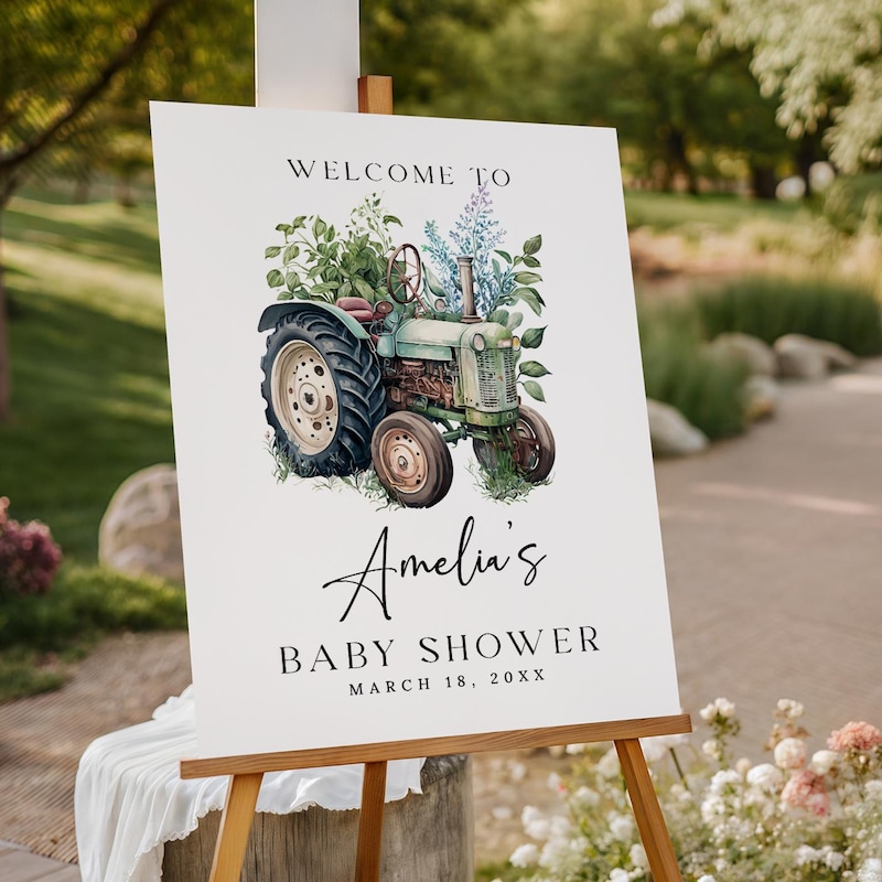 Baby Boy Banner Tractor - Etsy