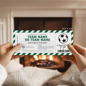 Soccer Game Ticket EDITABLE, Surprise Football Gift Certificate, Ticket ...