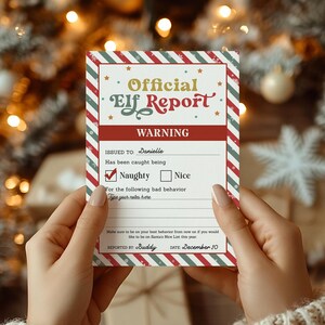 Elf Report Card EDITABLE, Naughty or Nice Behavior, Christmas Elf Ideas ...