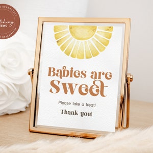 Sunshine Baby Shower Advice Sign and Cards Retro Sun Baby - Etsy