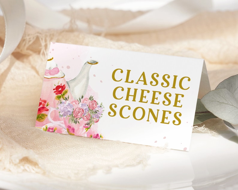 Tea Party Food Labels EDITABLE, Tea Party Place Cards Printable, Floral ...