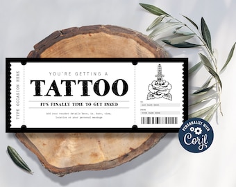 Tattoo Gift Card Template - Etsy
