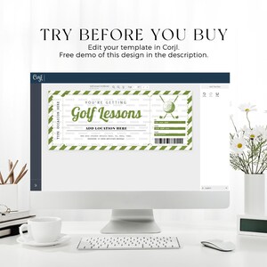 Golf Lesson Certificate EDITABLE Golfing Lesson Gift Voucher - Etsy