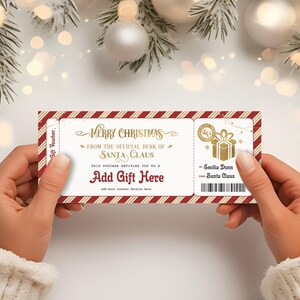 Santa Christmas Voucher EDITABLE, Christmas Gift Card Printable ...