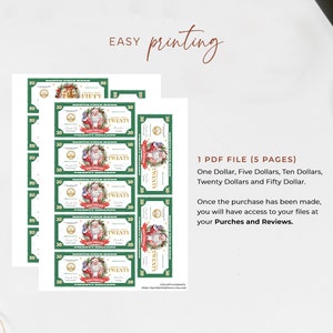 Christmas Play Money PRINTABLE, Christmas Dollar Money, North Pole Bank ...