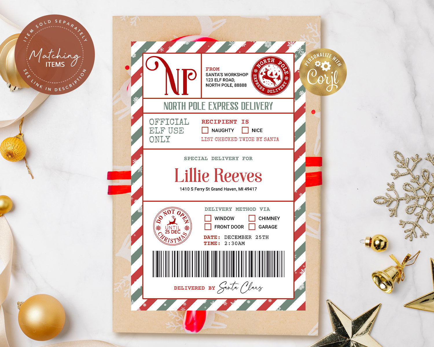 Santa Special Delivery Tags EDITABLE Printable North Pole - Etsy