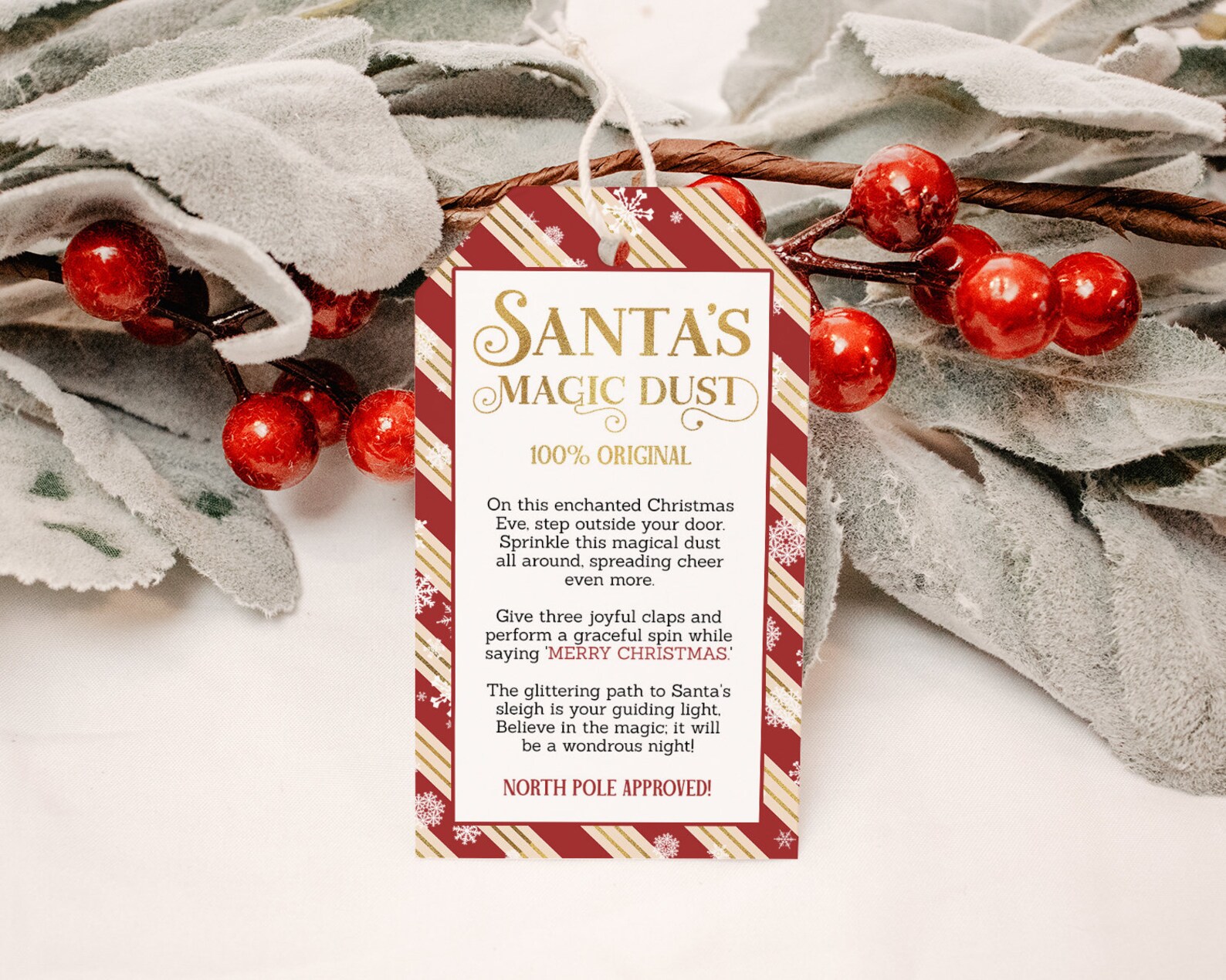 Santa's Magic Dust Christmas Tags EDITABLE, Magical Santa Dust Labels ...