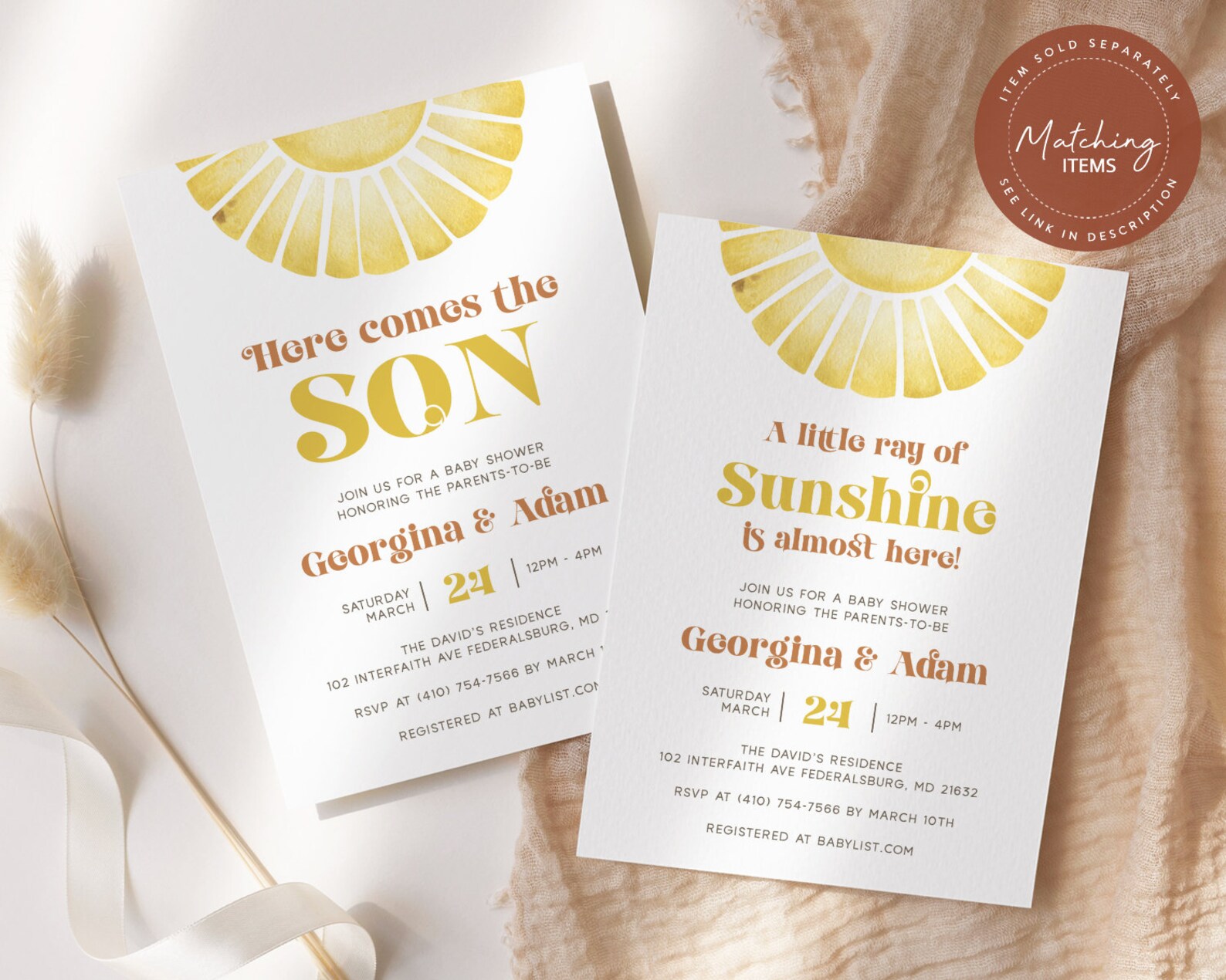 Sunshine Diaper Raffle Sign and Tickets, Boho Sun Baby Shower Game ...